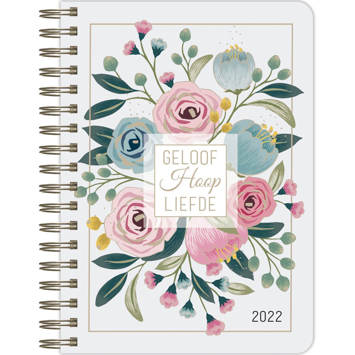 Dagstukke: Ringbind Dagbeplanner – Geloof Hoop Liefde Wit (118 pg, 15 ...